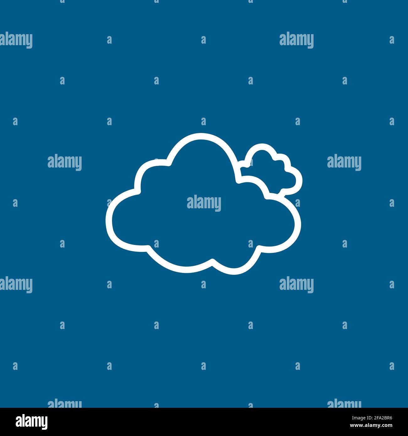 Cloud Line Icon On Blue Background. Blue Flat Style Vector Illustration ...