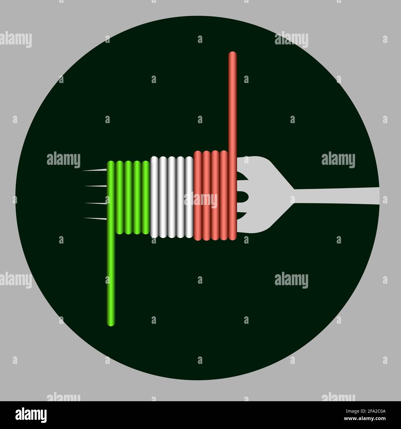 spaghetti logo on a fork in the three colors of the italian flag 2 ...