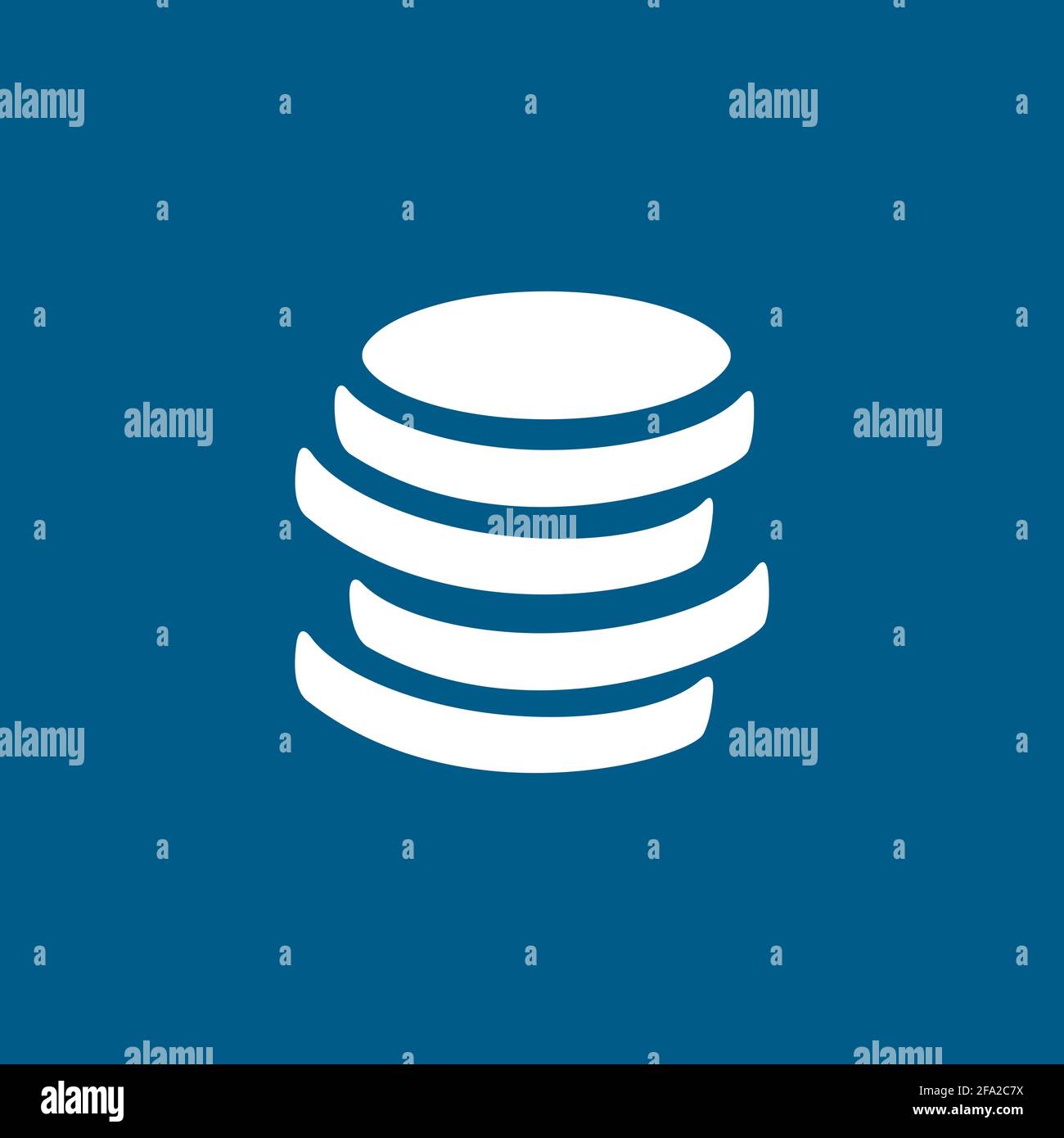 Coin Icon On Blue Background. Blue Flat Style Vector Illustration Stock ...