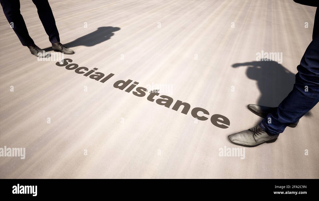 Concept or conceptual 3d illustration of two men meeting following ...