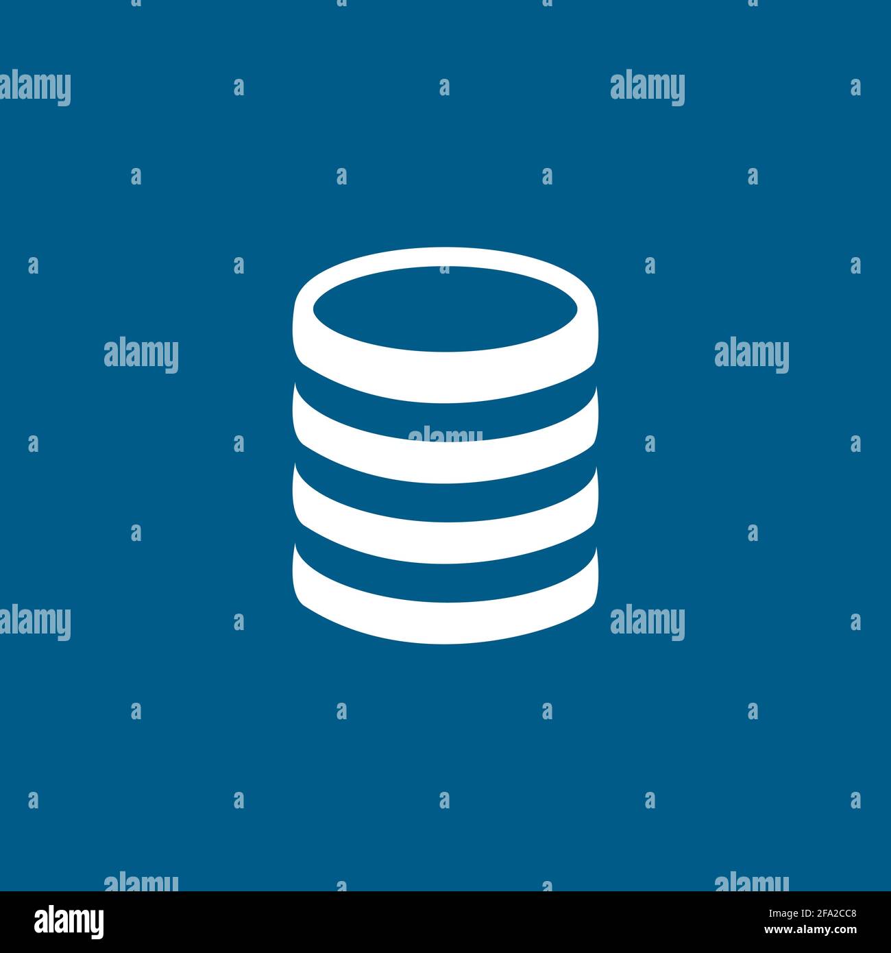 Coin Icon On Blue Background. Blue Flat Style Vector Illustration Stock ...