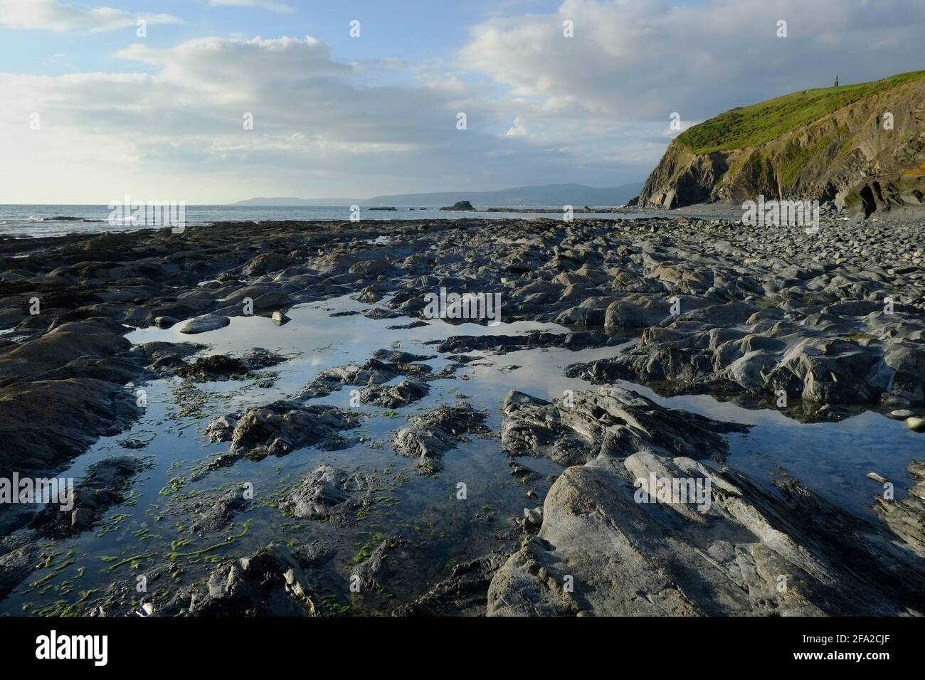 West Wales coastline at Aberwennol Bay, Borth, Ceredigion Stock Photo ...