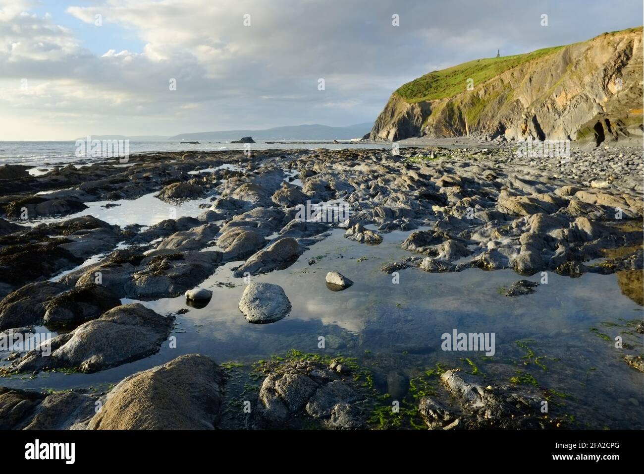 West Wales coastline at Aberwennol Bay, Borth, Ceredigion Stock Photo ...