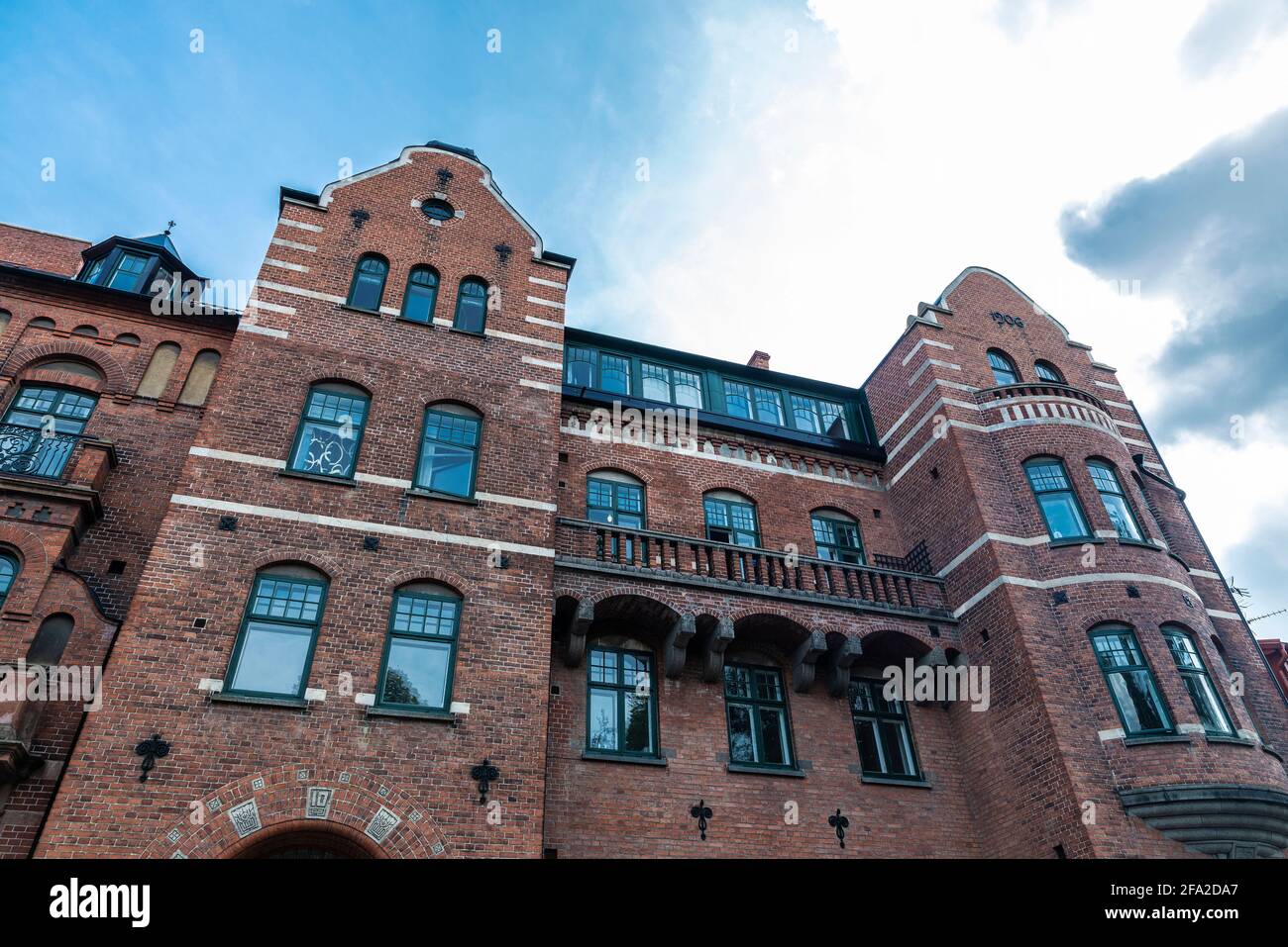 Classic facade of a building of the Lund University in Lund, Scania ...