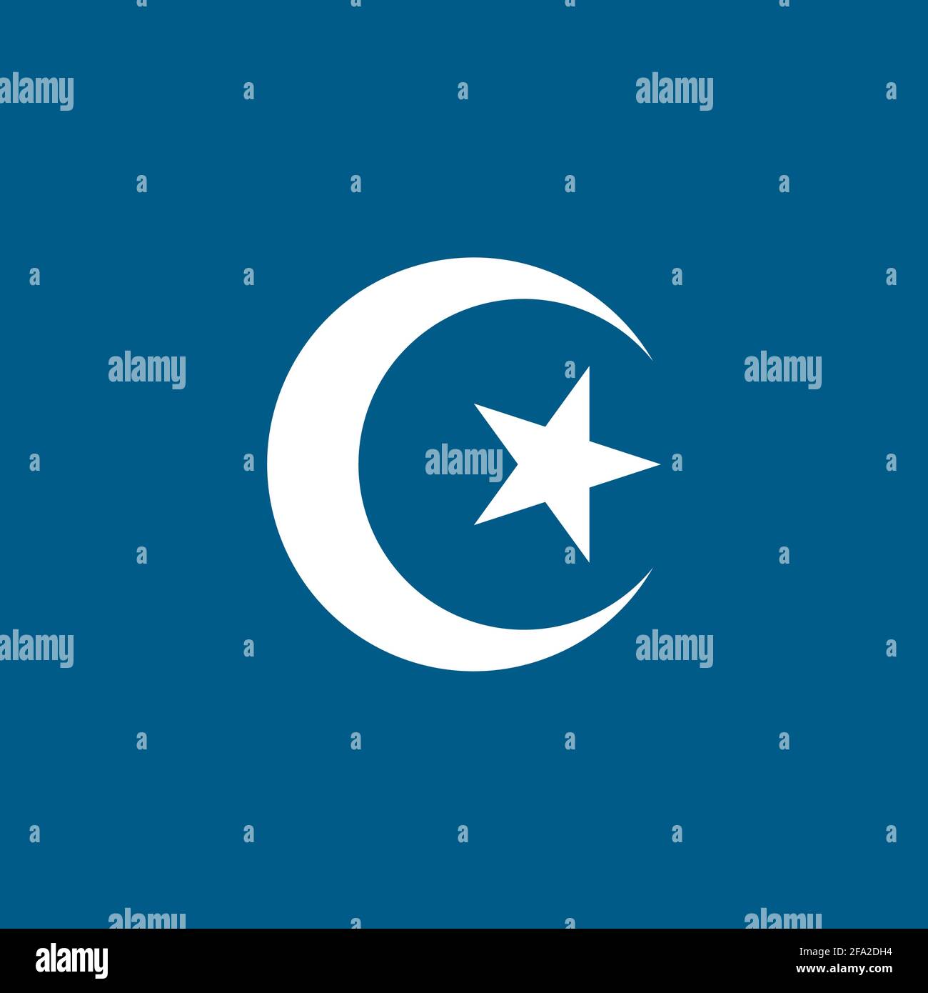 Crescent Icon On Blue Background. Blue Flat Style Vector Illustration ...