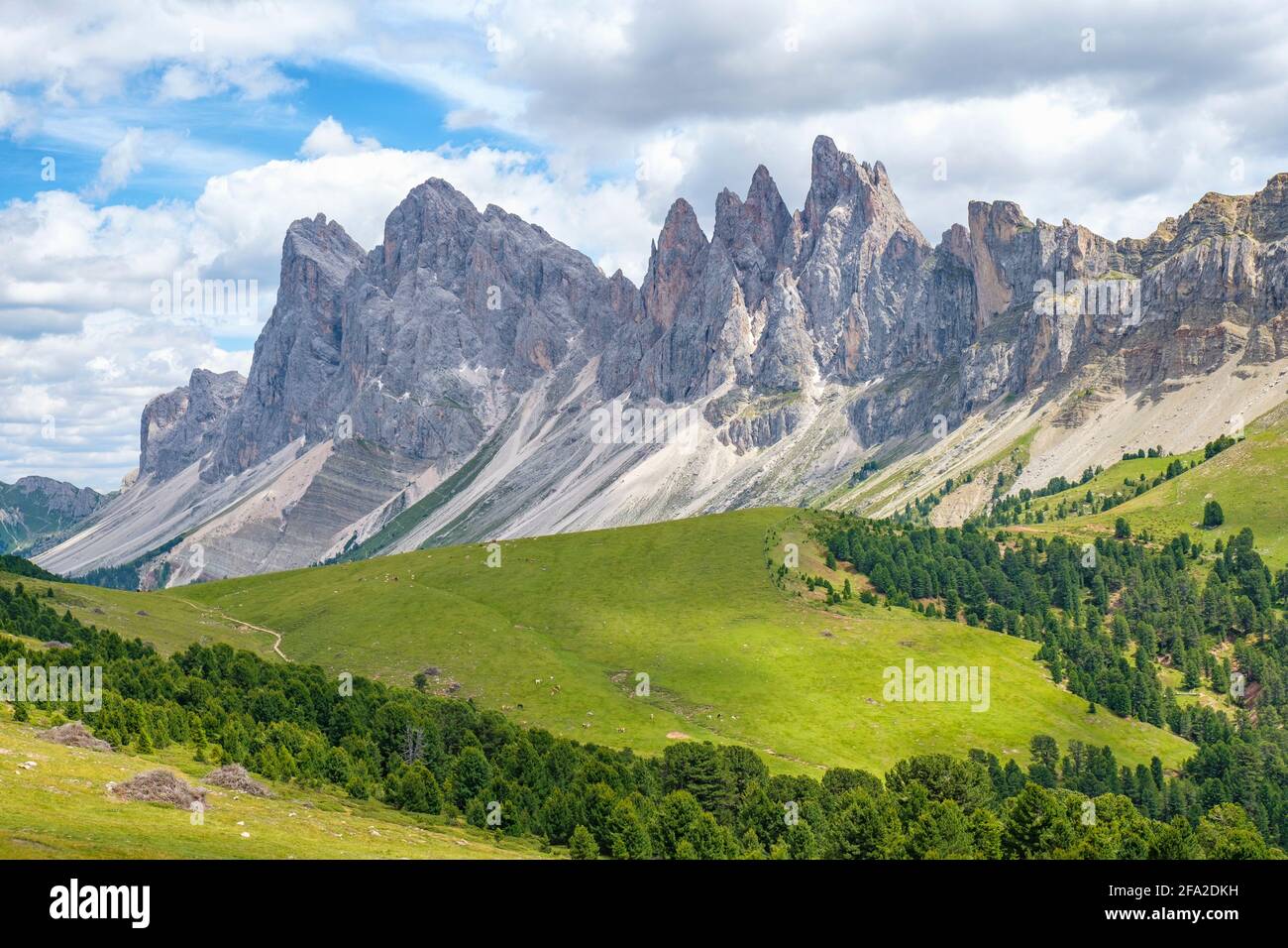 Awesome view at Odle mountains in the dolomites Stock Photo - Alamy