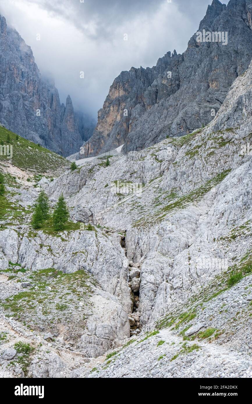Mountain canyon in a wild rocky alp landscape Stock Photo - Alamy