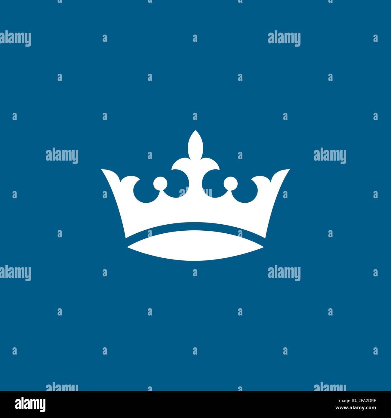 Crown Icon On Blue Background. Blue Flat Style Vector Illustration ...