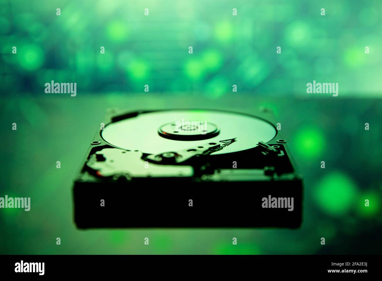 Close up of hardisk internal mechanism hardware Stock Photo - Alamy