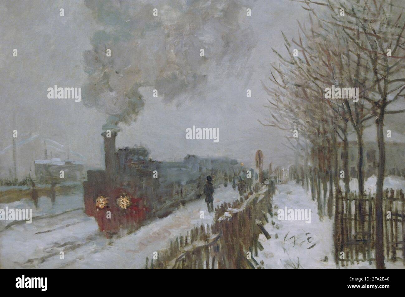 The train in the snow monet hi-res stock photography and images - Alamy
