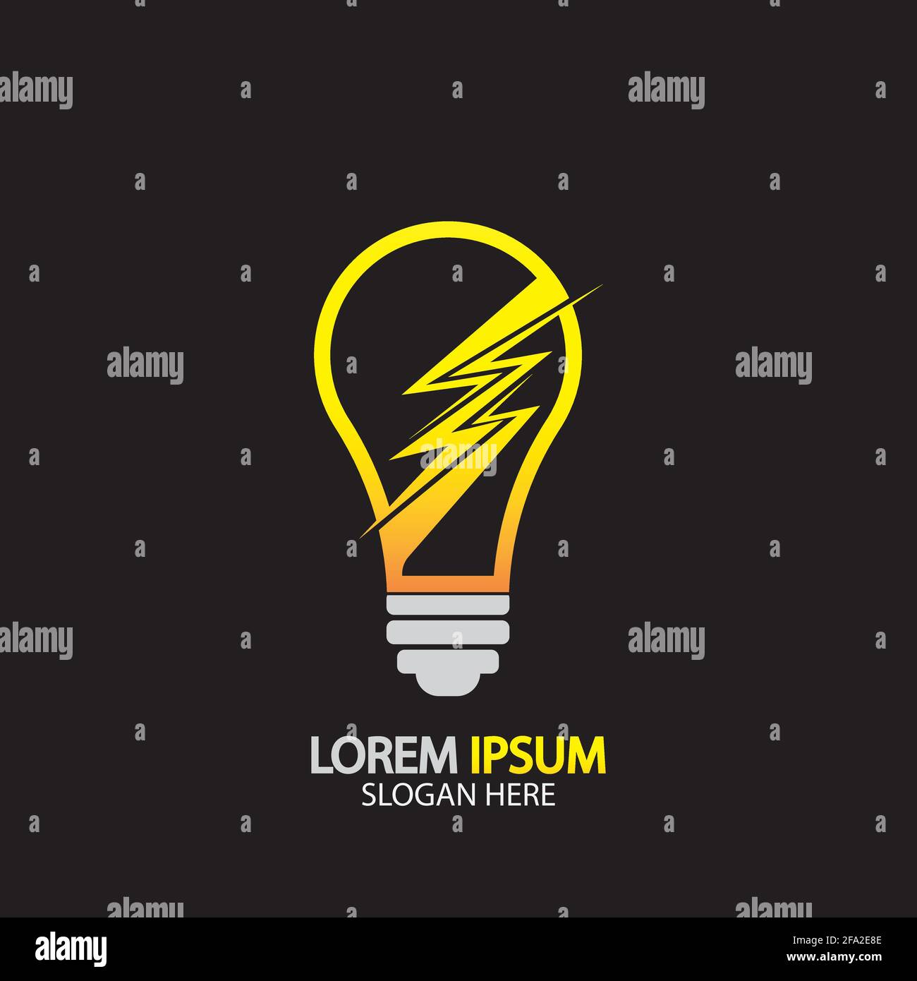 Electric bulb logo and icon Vector design Template Stock Vector Image ...