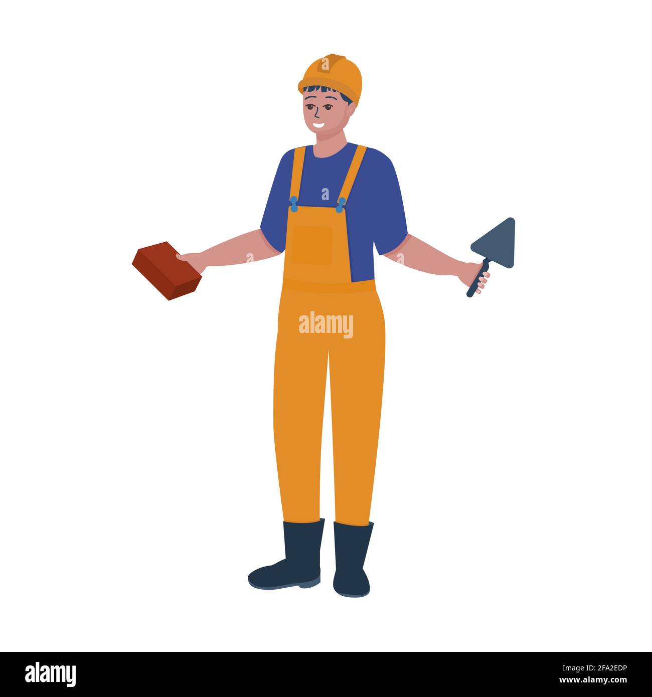 Young bricklayer helmet Stock Vector Images - Alamy