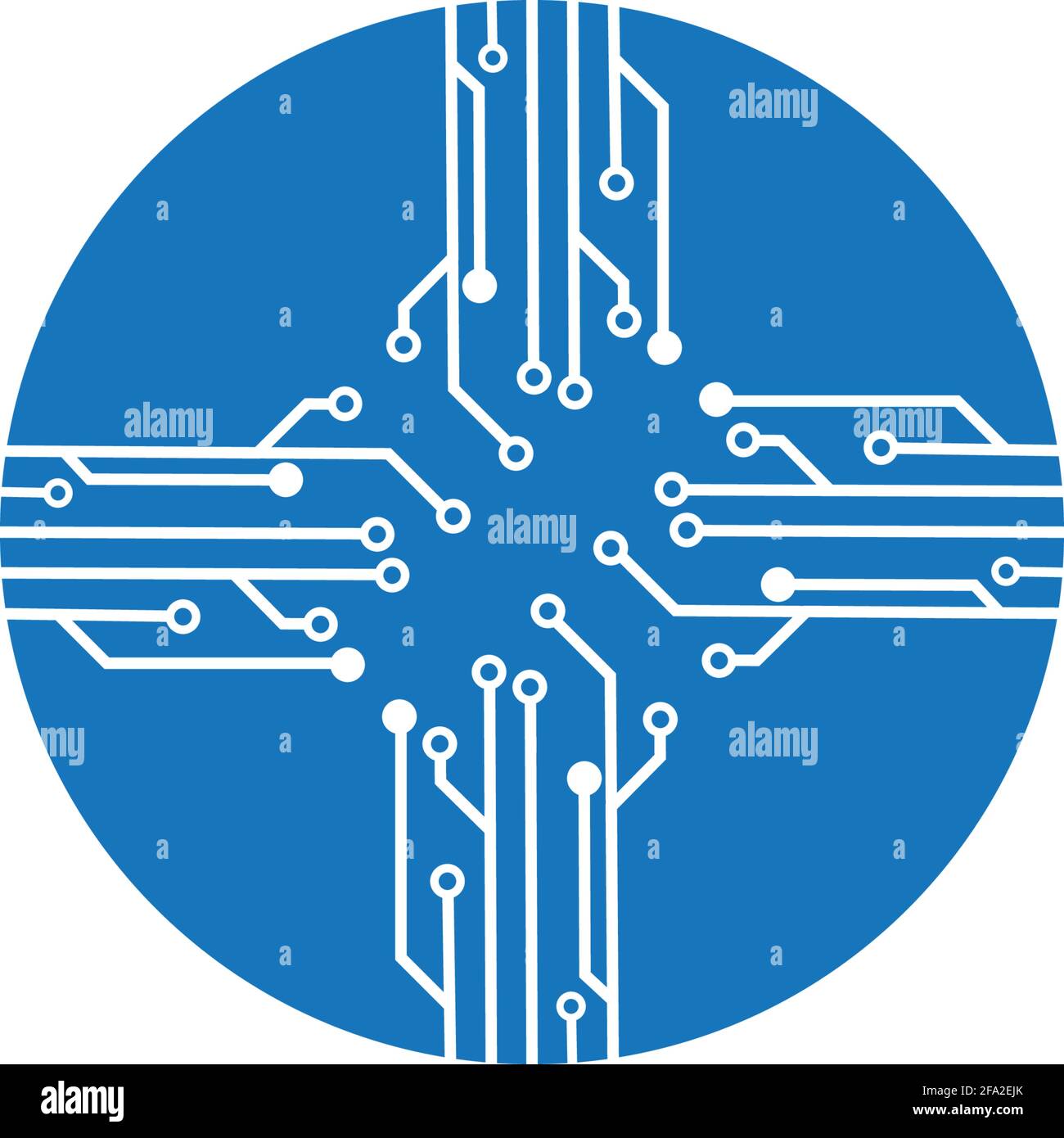 circuit board in the circle icon.technology logo design template symbol icon vector-vector Stock ...