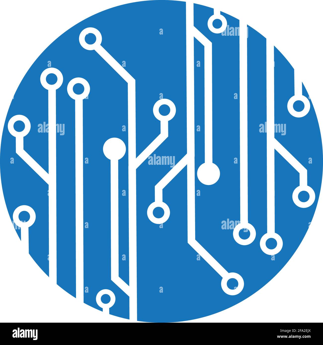circuit board in the circle icon.technology logo design template symbol icon vector-vector Stock ...
