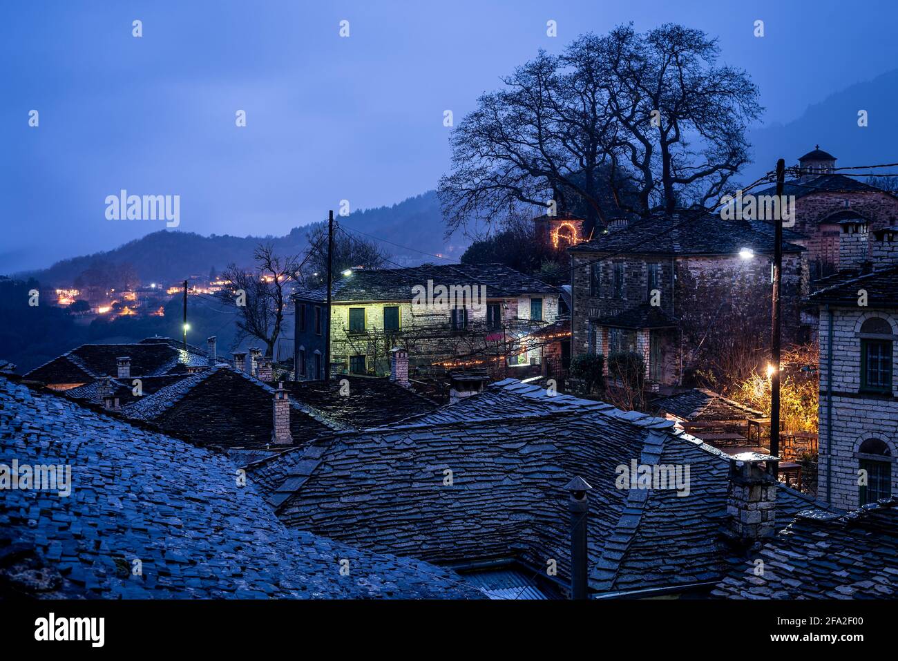 Papingo zagori greece stone wall hi-res stock photography and images ...