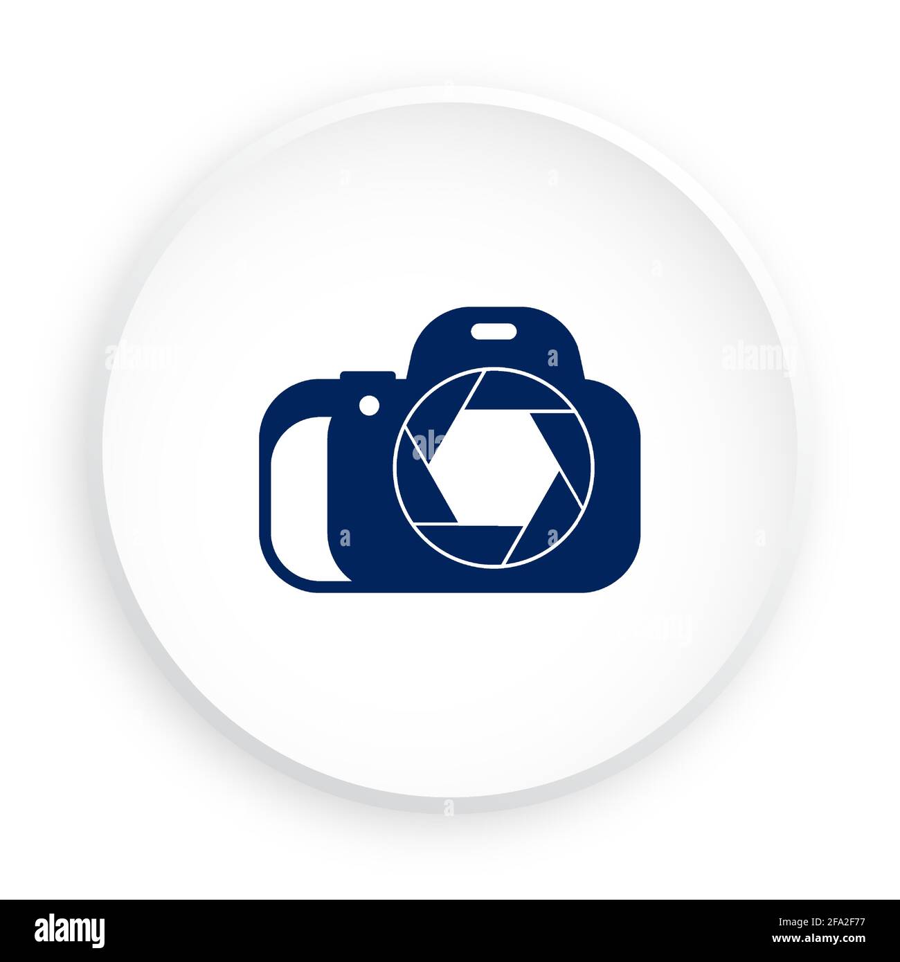 camera and lens icon in neomorphism style for mobile app. Button for ...
