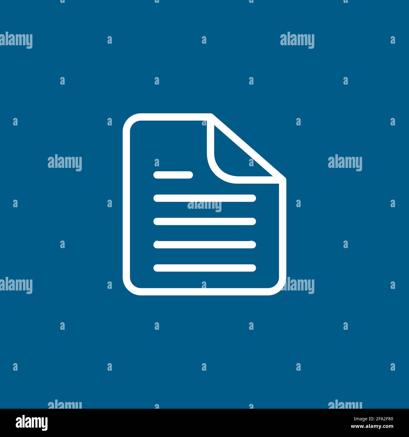 Document Line Icon On Blue Background. Blue Flat Style Vector ...