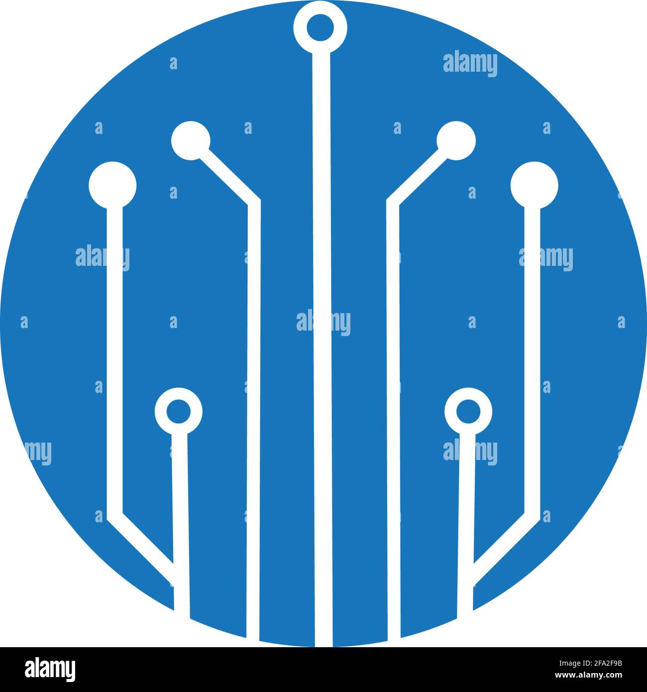 circuit board in the circle icon.technology logo design template symbol ...