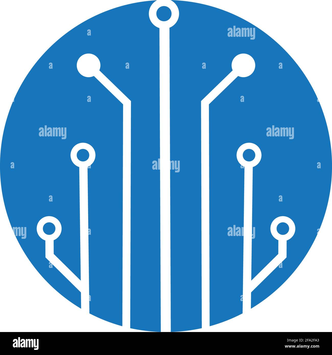 circuit board in the circle icon.technology logo design template symbol icon vector-vector Stock ...
