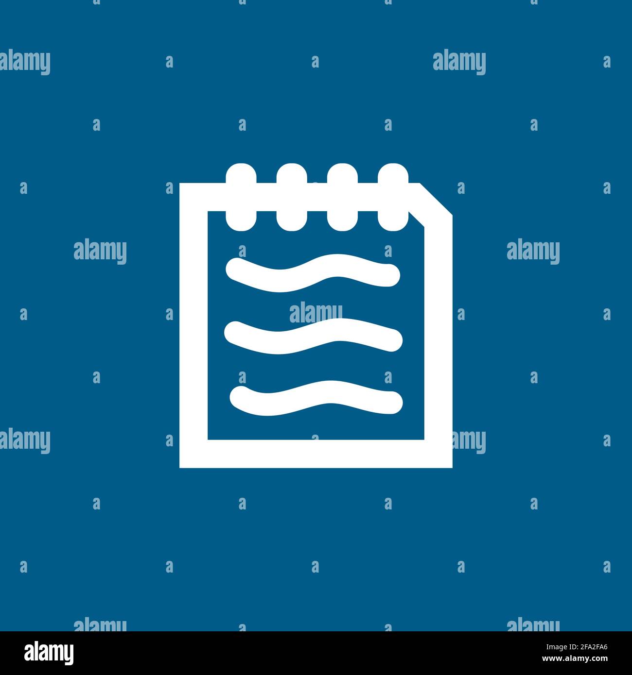 Document Icon On Blue Background. Blue Flat Style Vector Illustration ...