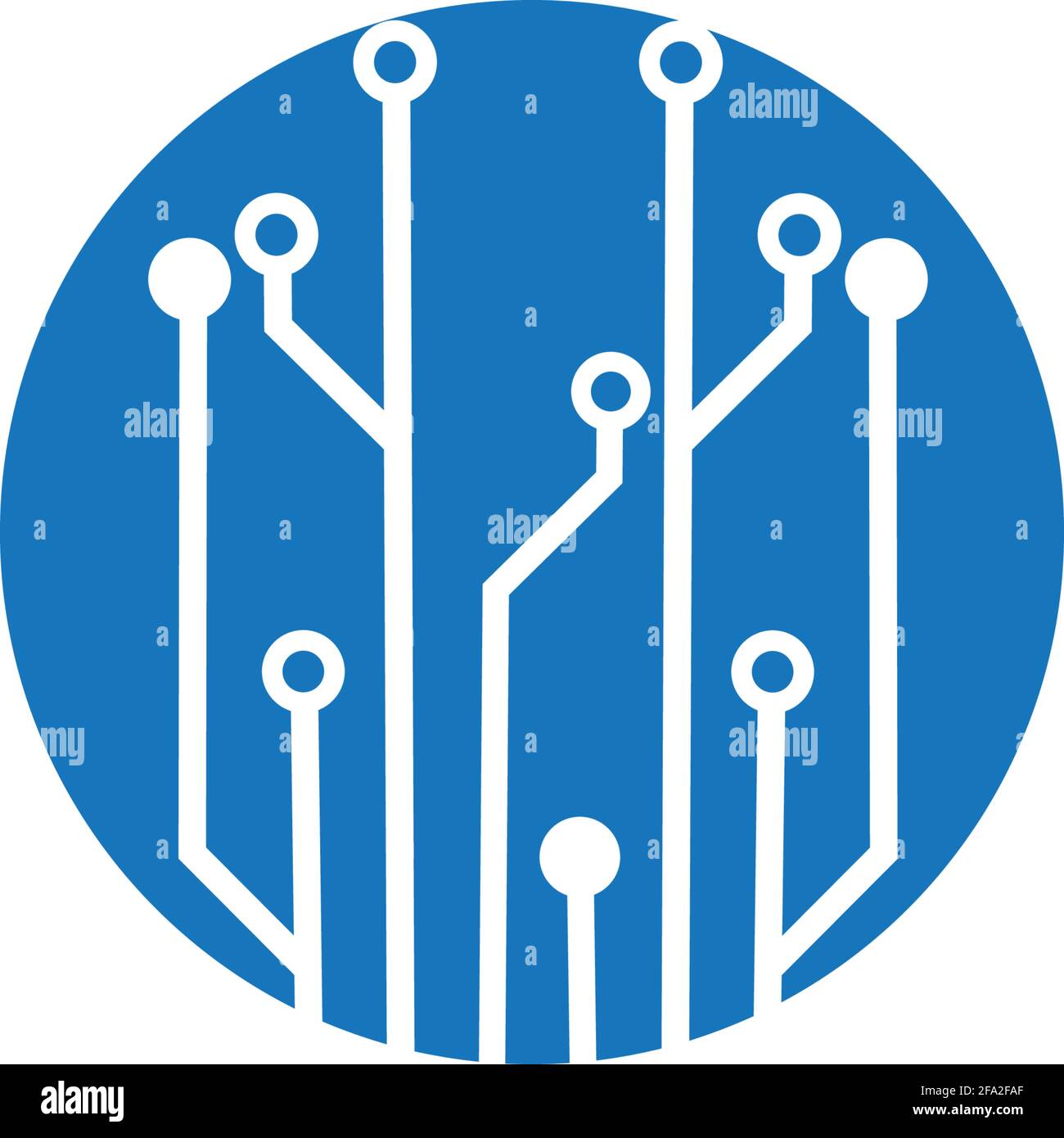 circuit board in the circle icon.technology logo design template symbol icon vector-vector Stock ...