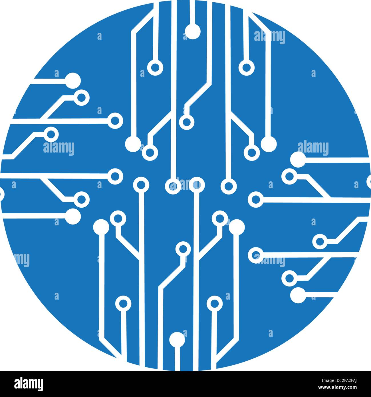 circuit board in the circle icon.technology logo design template symbol ...