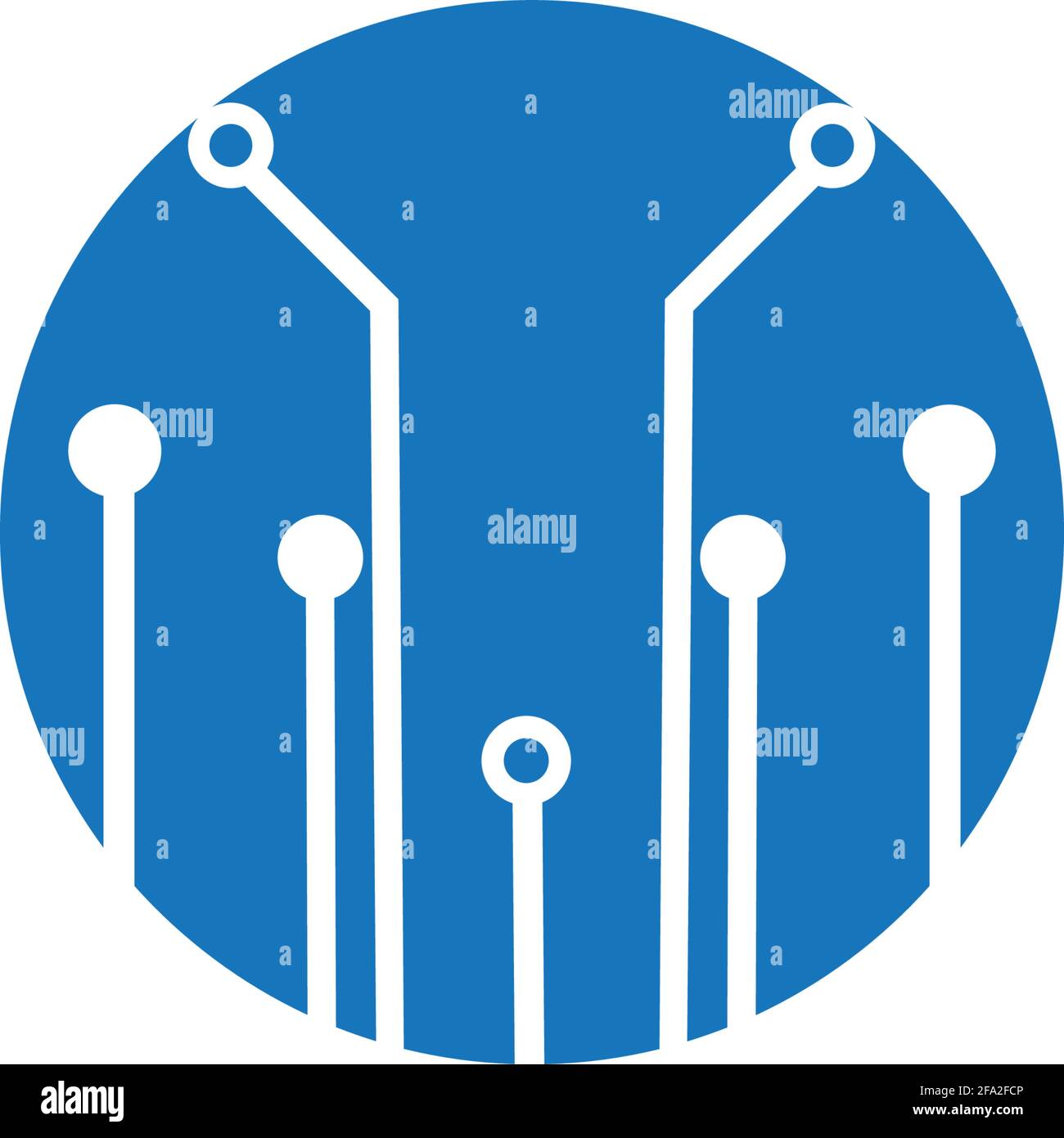 circuit board in the circle icon.technology logo design template symbol icon vector-vector Stock ...