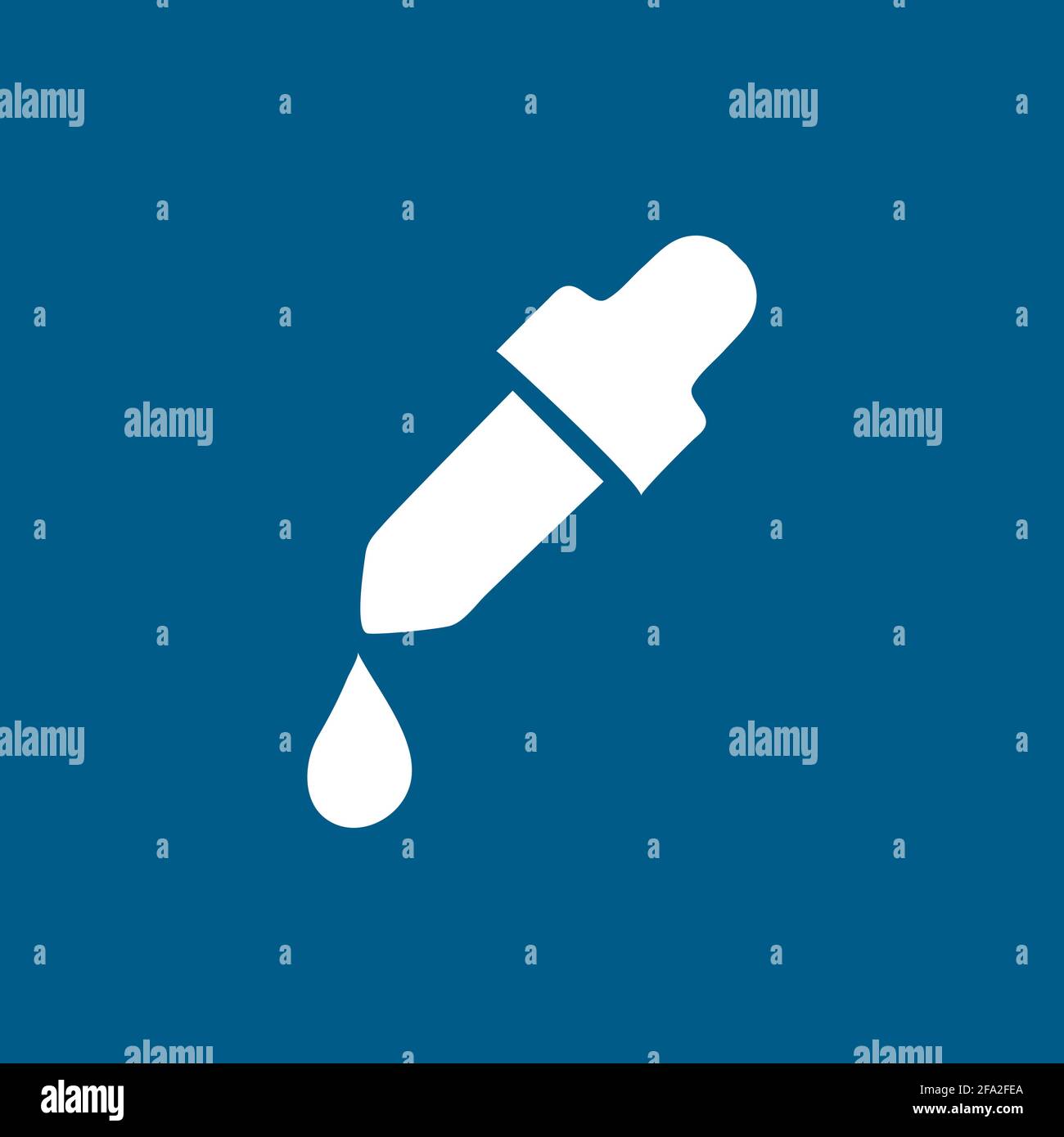 Dropper Icon On Blue Background. Blue Flat Style Vector Illustration ...