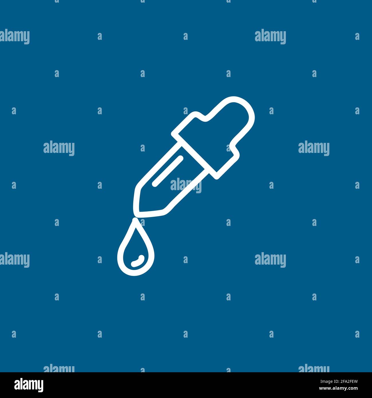 Dropper Line Icon On Blue Background. Blue Flat Style Vector ...