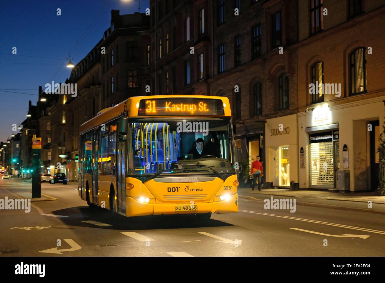 Copenhagen, Denmark 15 August 2020. Scania route bus 31 to Kastrup ...