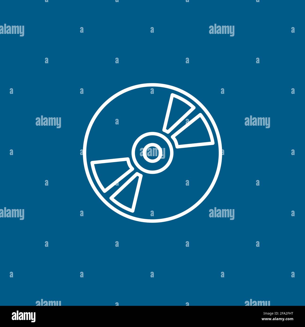 DVD or CD Line Icon On Blue Background. Blue Flat Style Vector ...
