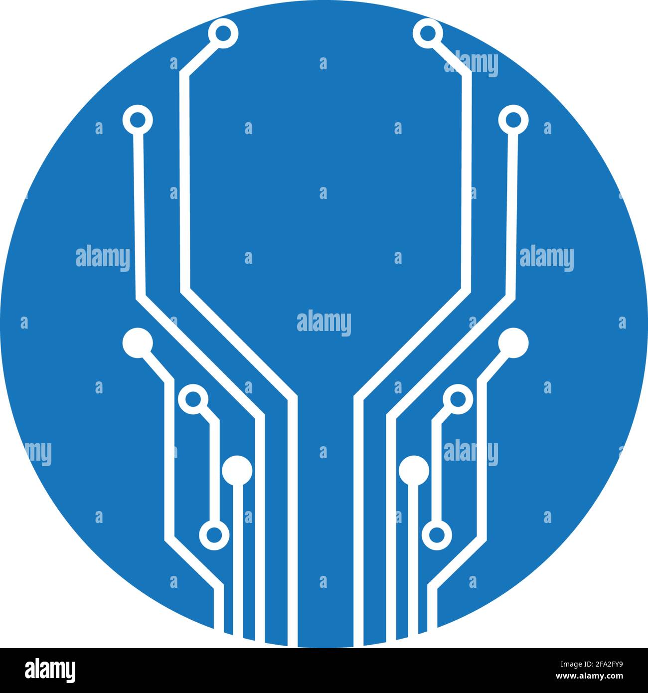 circuit board in the circle icon.technology logo design template symbol icon vector-vector Stock ...