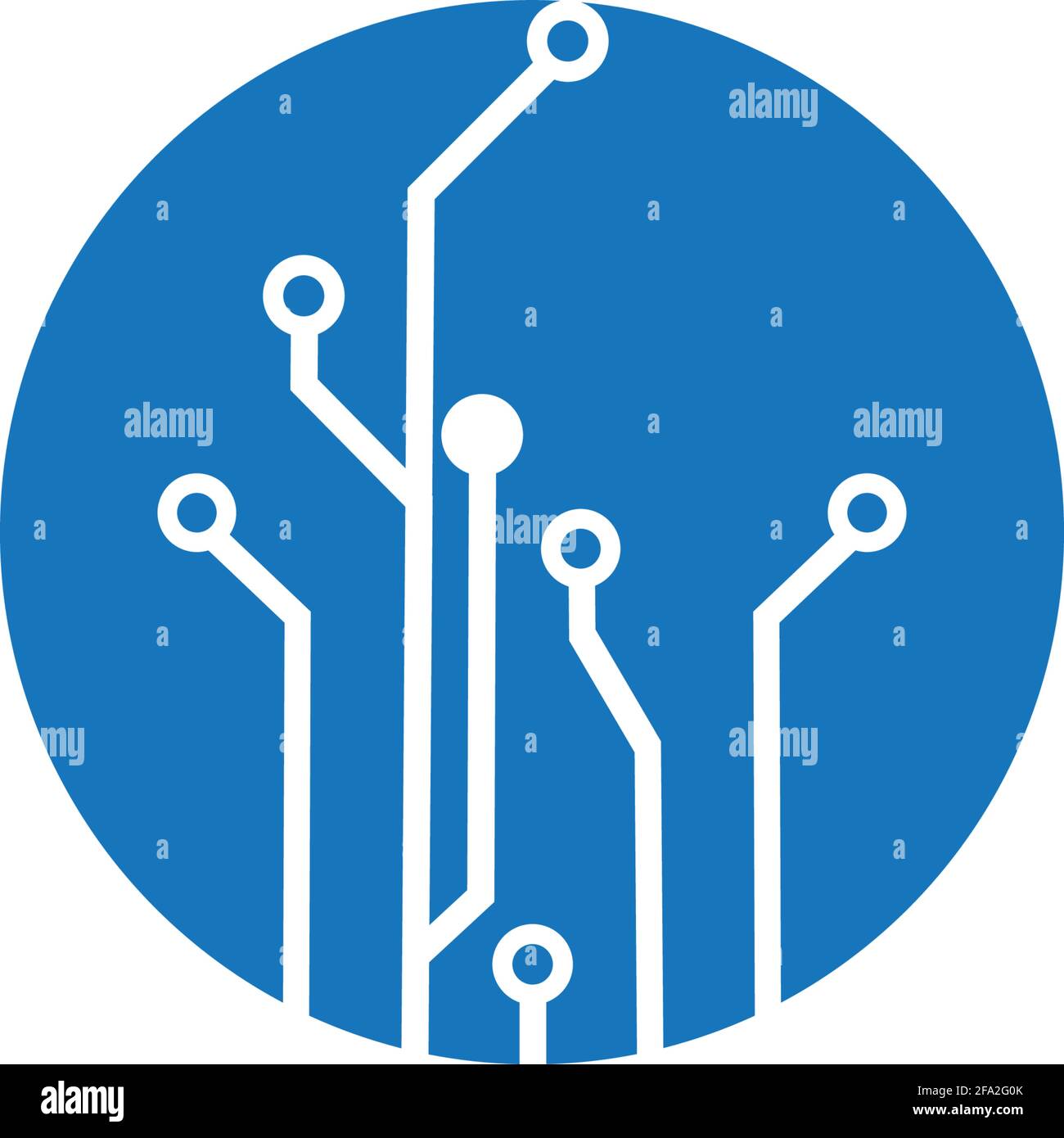 circuit board in the circle icon.technology logo design template symbol icon vector-vector Stock ...