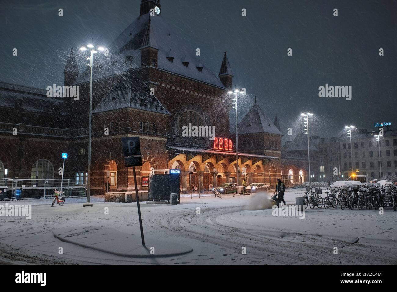Copenhagen, Denmark 15 February 2021. Copenhagen central station in ...
