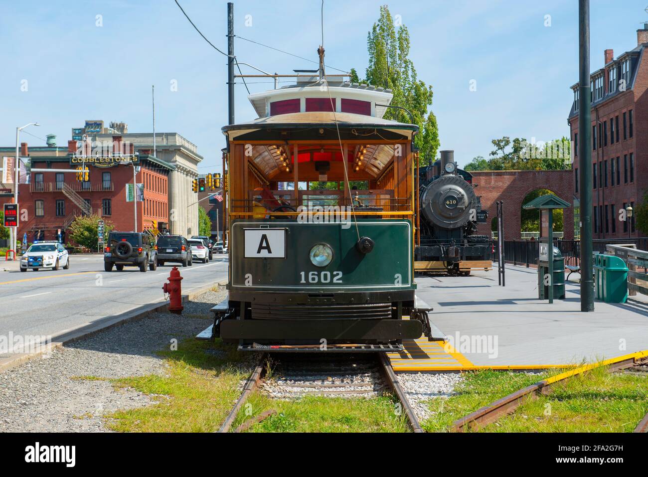 Lowell Open Trolley Streetcar #1602 at National Streetcar Museum on ...