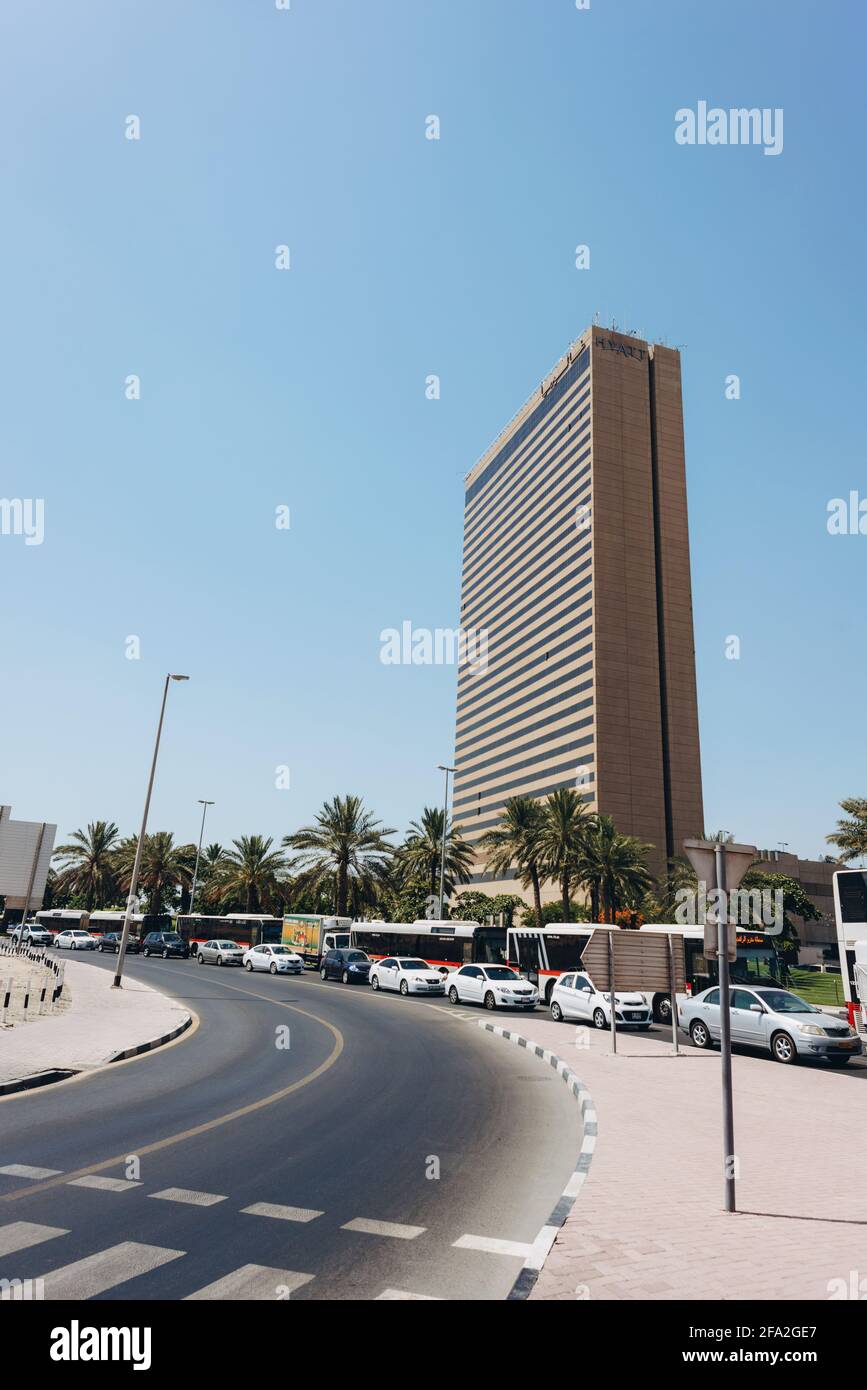 Dubai, UAE - May 26, 2013. Hyatt Regency Dubai hotel located at the Al ...