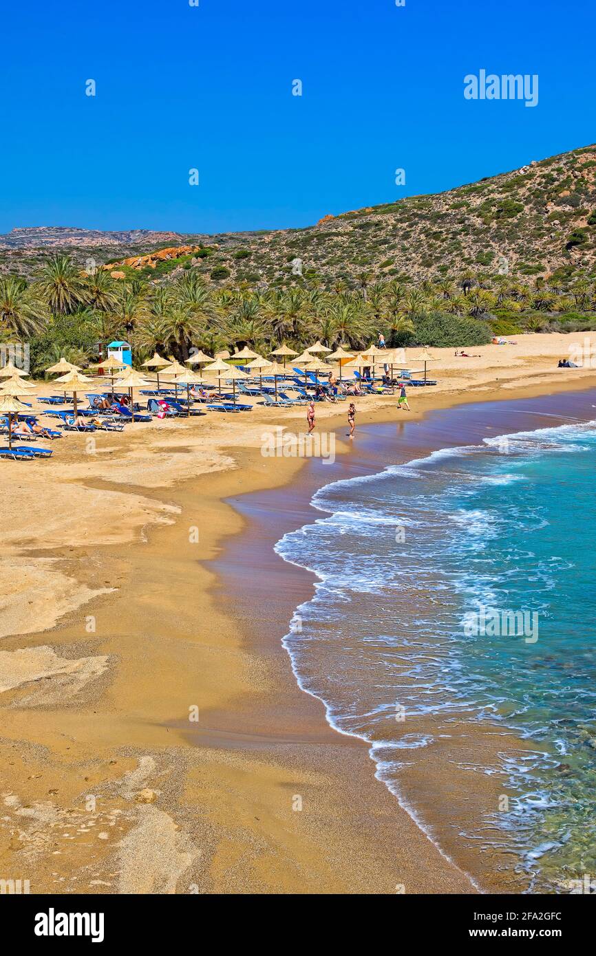 Vai beach in Lasithi region, Crete island Stock Photo - Alamy