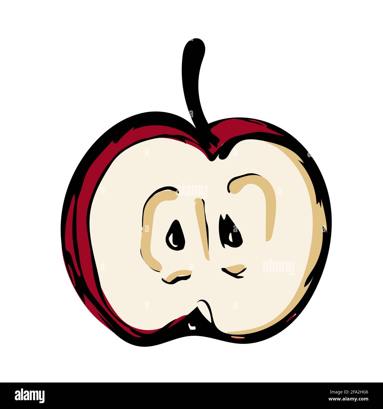 Hand drawn apple illustration isolated on white background Stock Vector ...