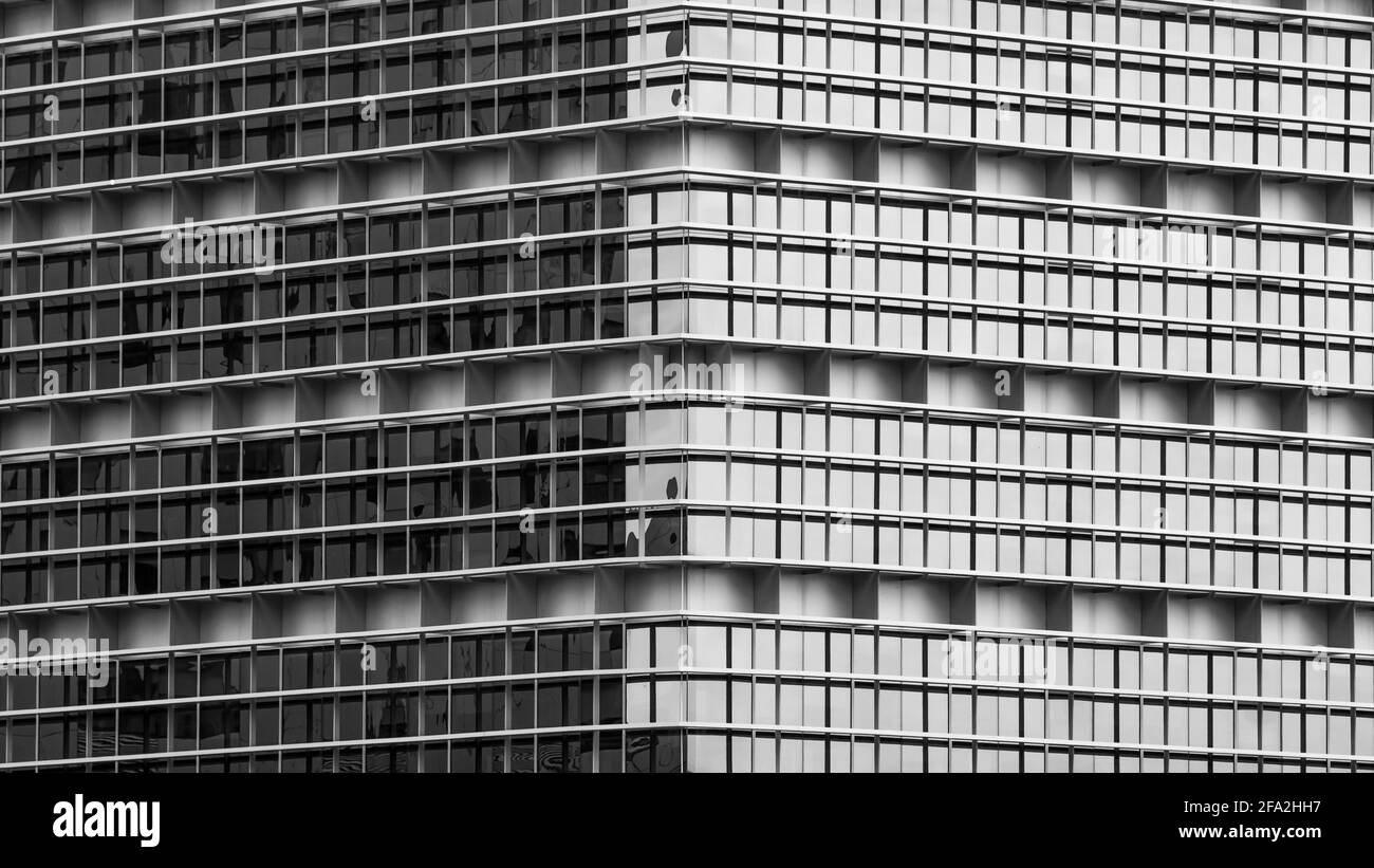 Vertical grayscale of a modern architecture Stock Photo - Alamy