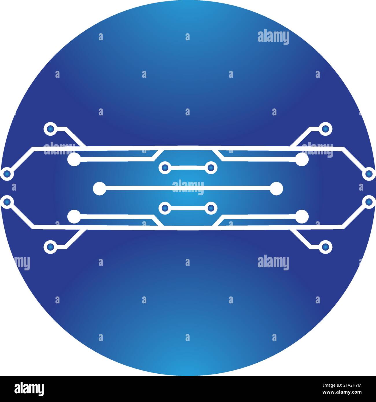 circuit in the circle icon.technology logo design template symbol icon vector-vector Stock ...