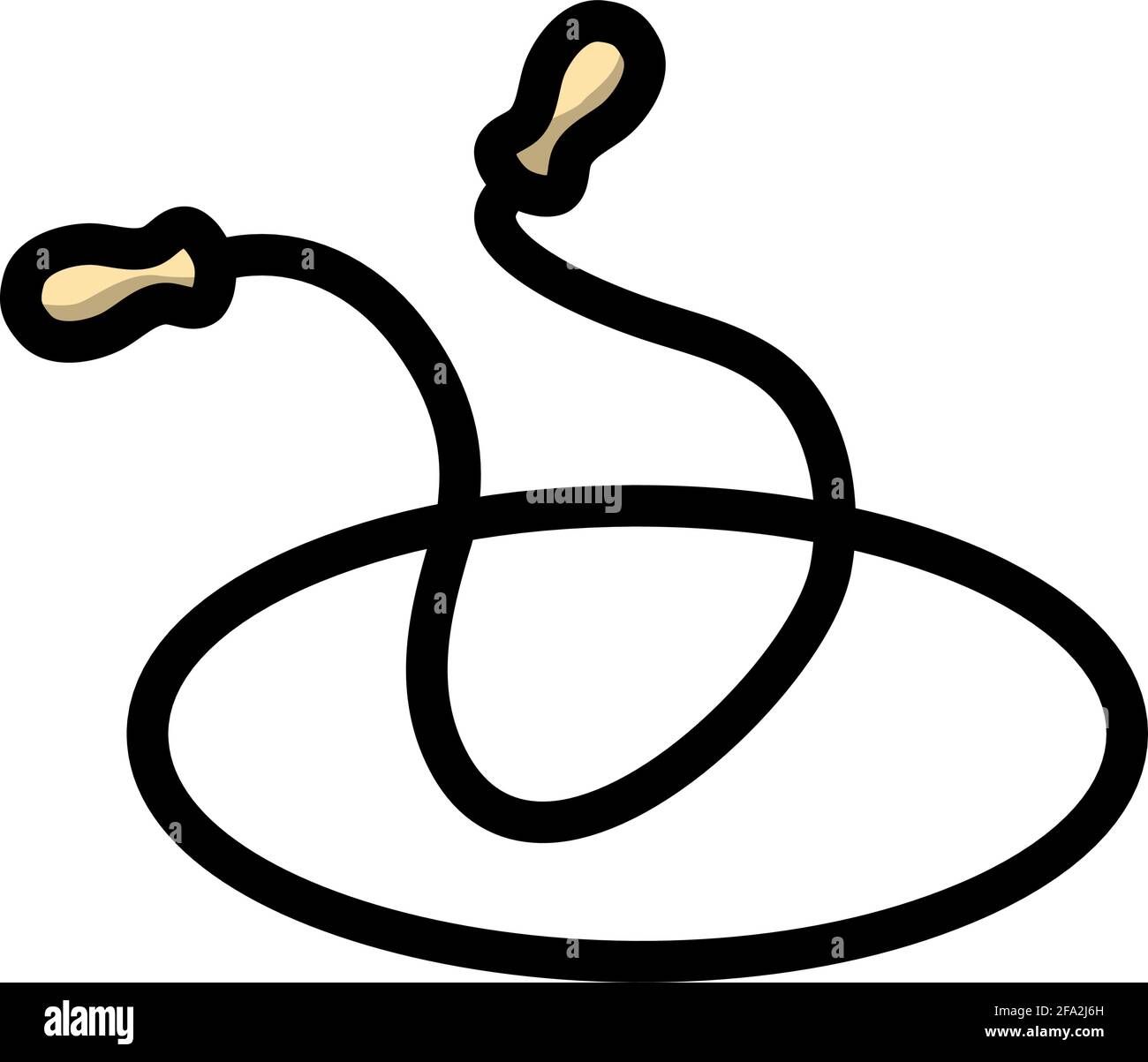 Icon Of Jump Rope And Hoop. Editable Bold Outline With Color Fill ...