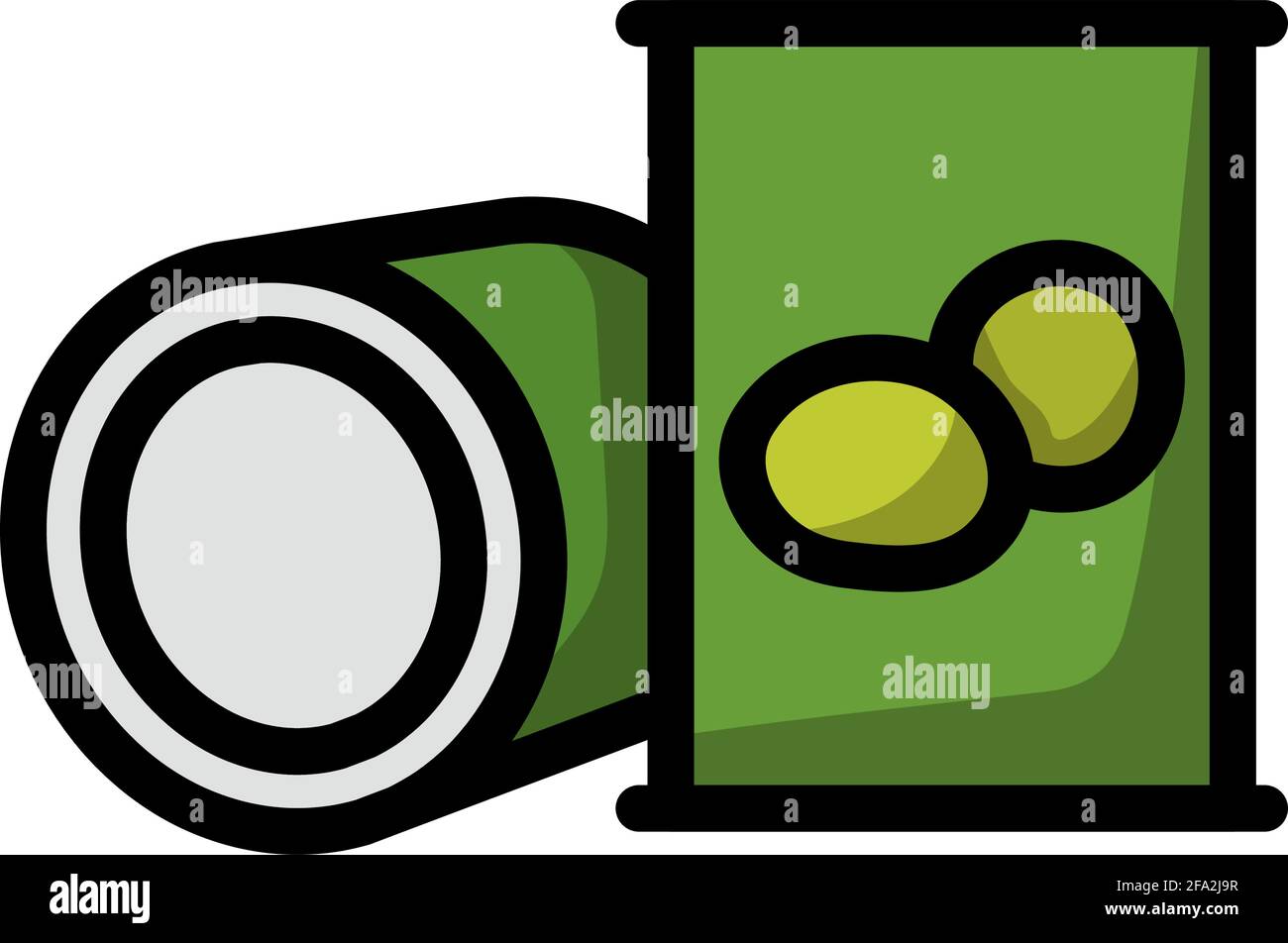 Olive Can Icon. Editable Bold Outline With Color Fill Design. Vector ...