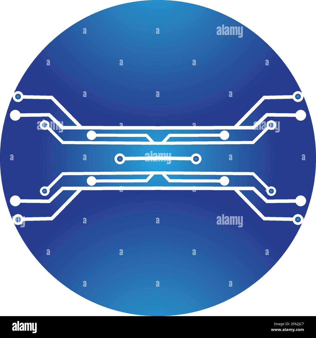 circuit in the circle icon.technology logo design template symbol icon ...