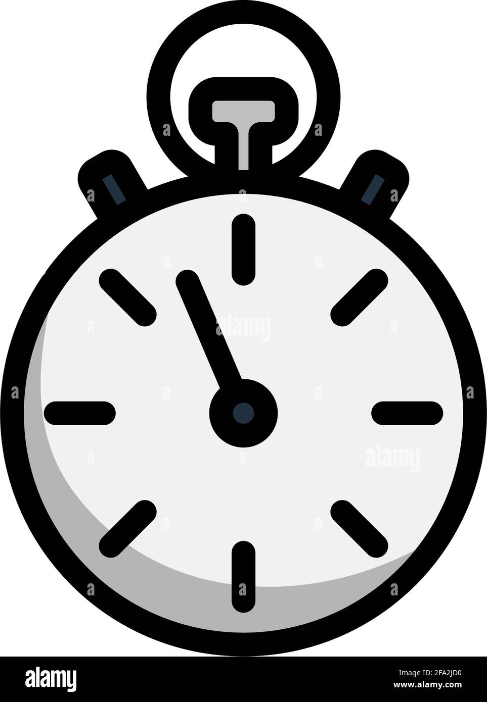 Icon Of Stopwatch. Editable Bold Outline With Color Fill Design. Vector ...