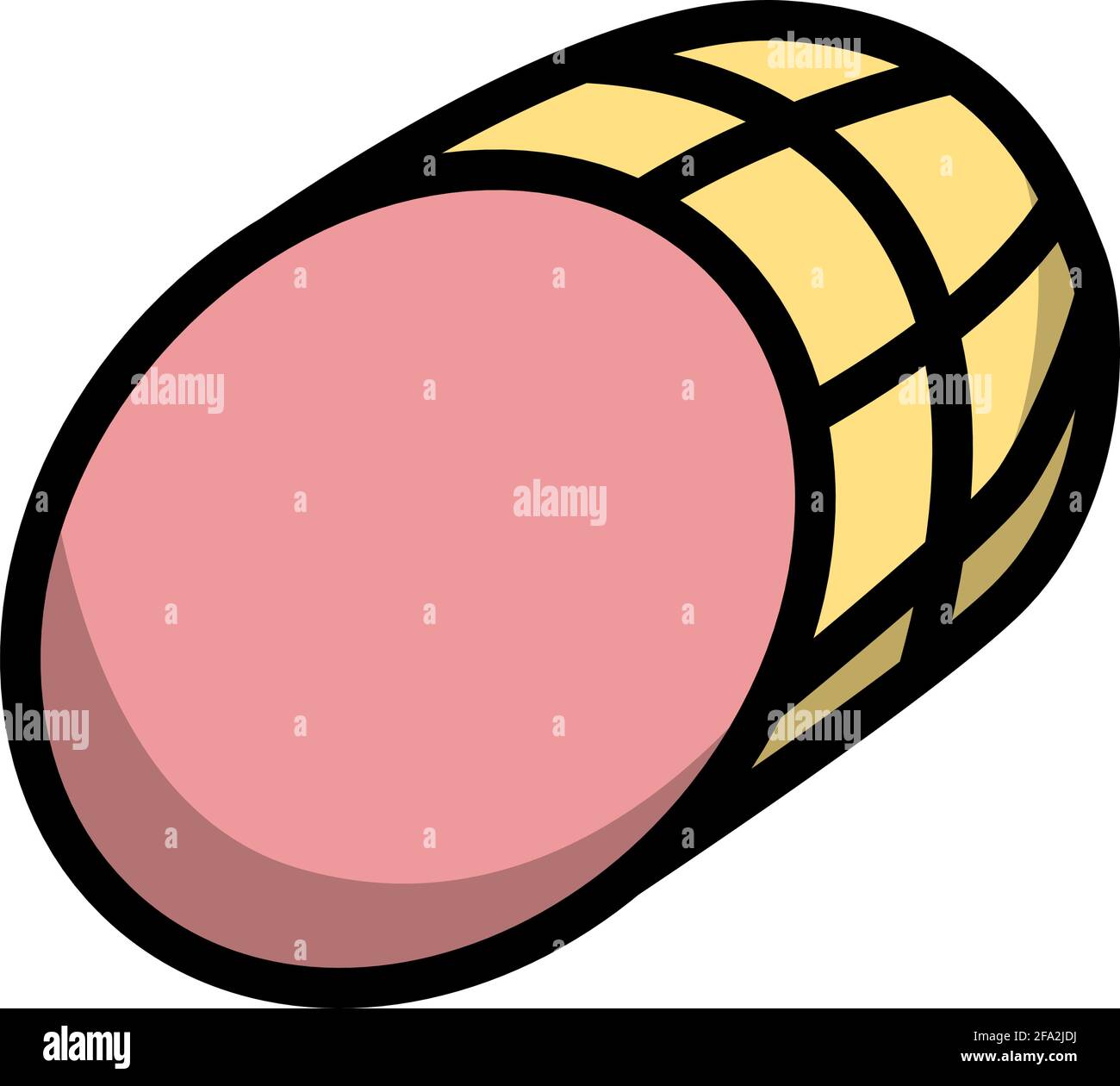 Ham Icon. Editable Bold Outline With Color Fill Design. Vector ...