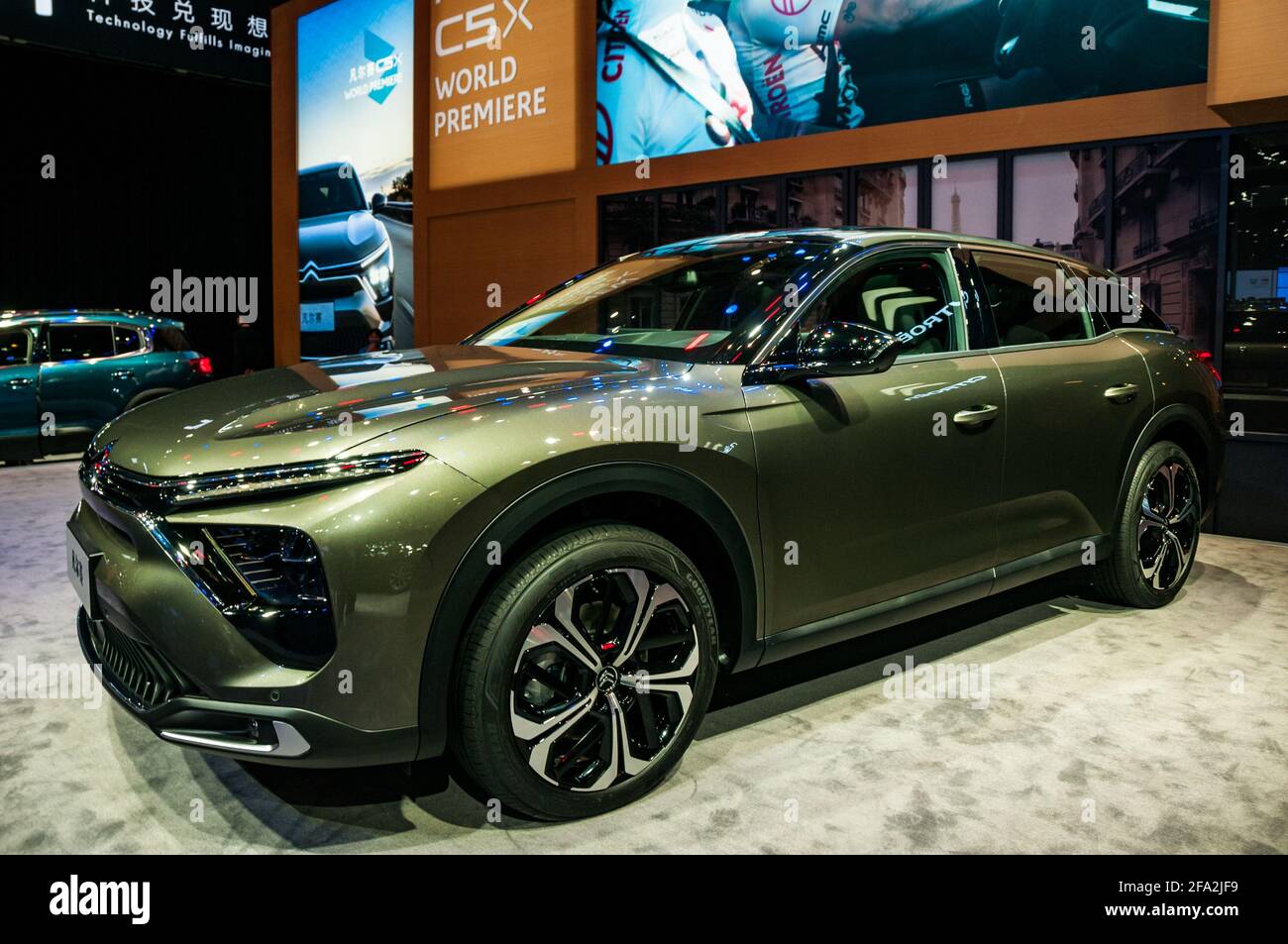 The Citroen C5X on display at the 2021 Shanghai Auto Show, China Stock ...