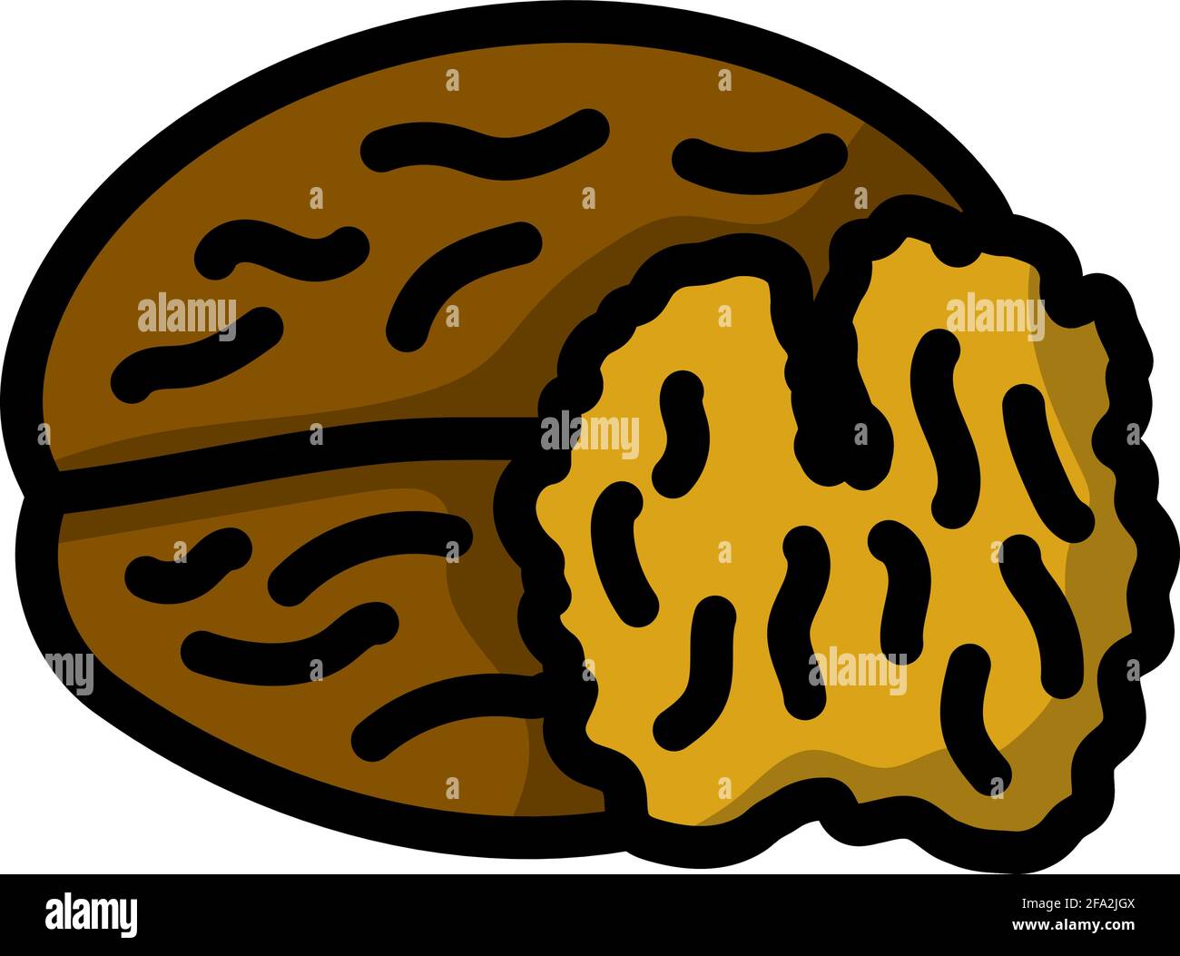 Walnut Icon. Editable Bold Outline With Color Fill Design. Vector ...
