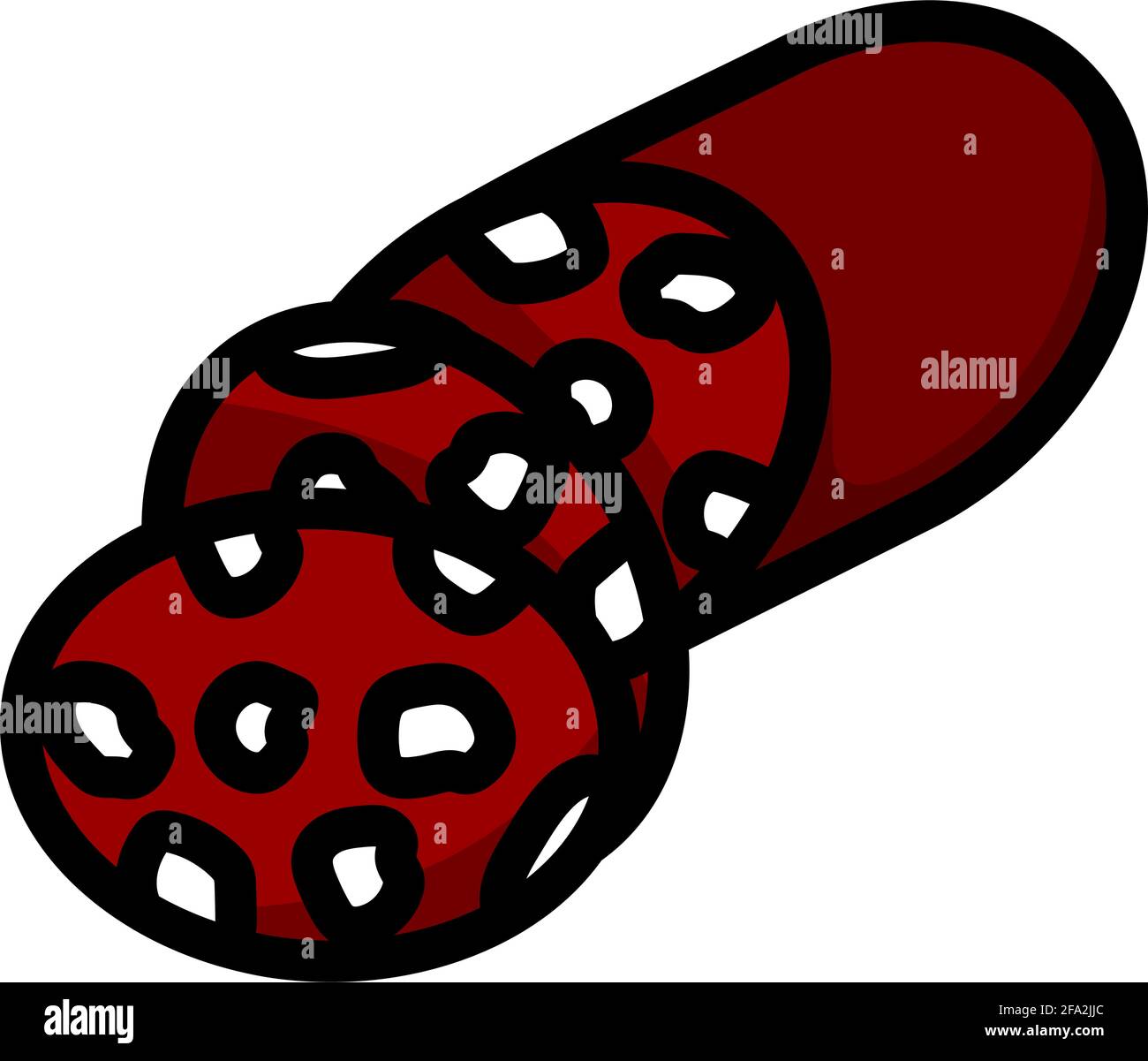 Salami Icon. Editable Bold Outline With Color Fill Design. Vector ...