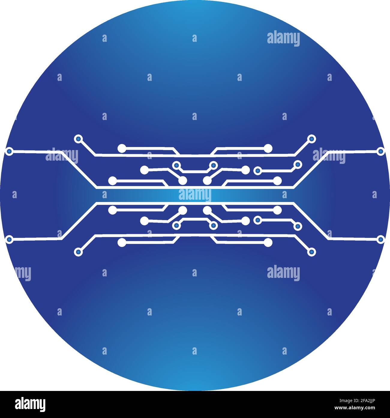 circuit board in the circle icon.technology logo design template symbol ...