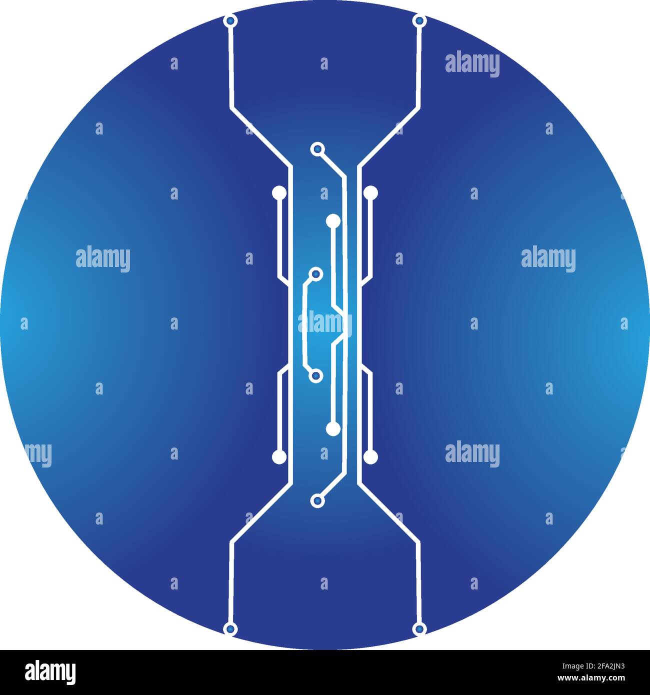 circuit in the circle icon.technology logo design template symbol icon ...